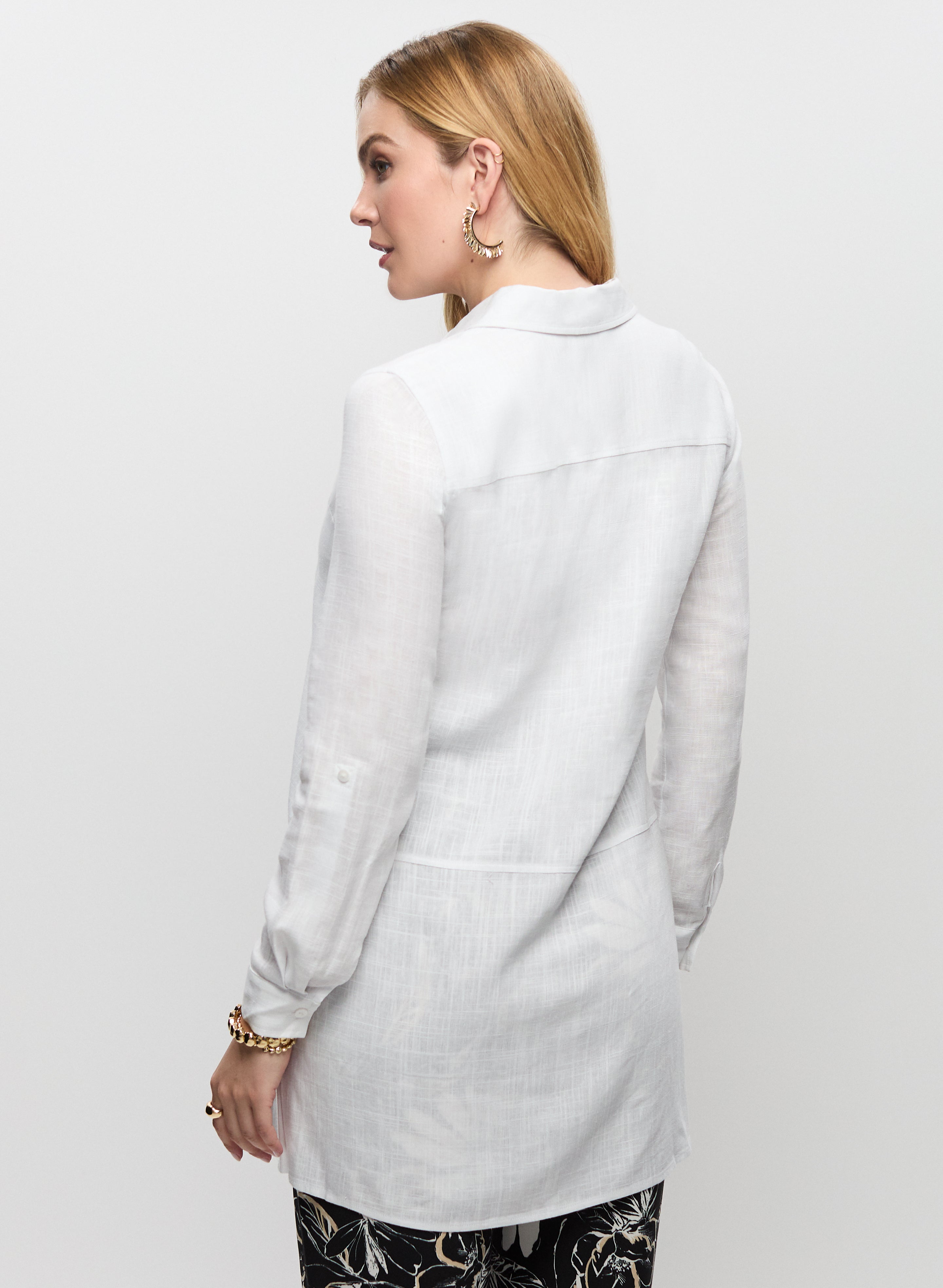 Linen Blend Button-Down Tunic