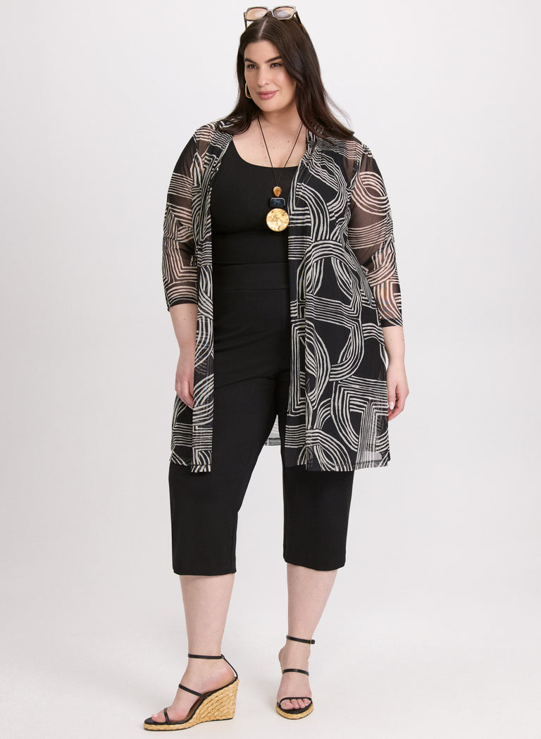 Slit Detail Straight Leg Capris