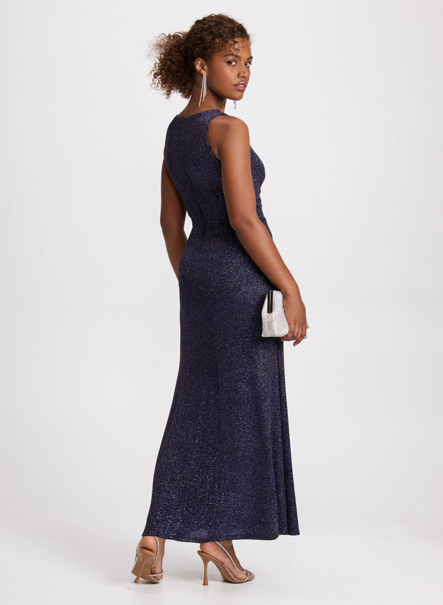Shimmering Front Slit Dress