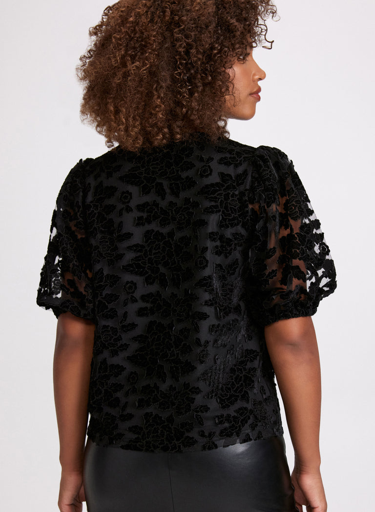 Floral Velvet Burnout Top