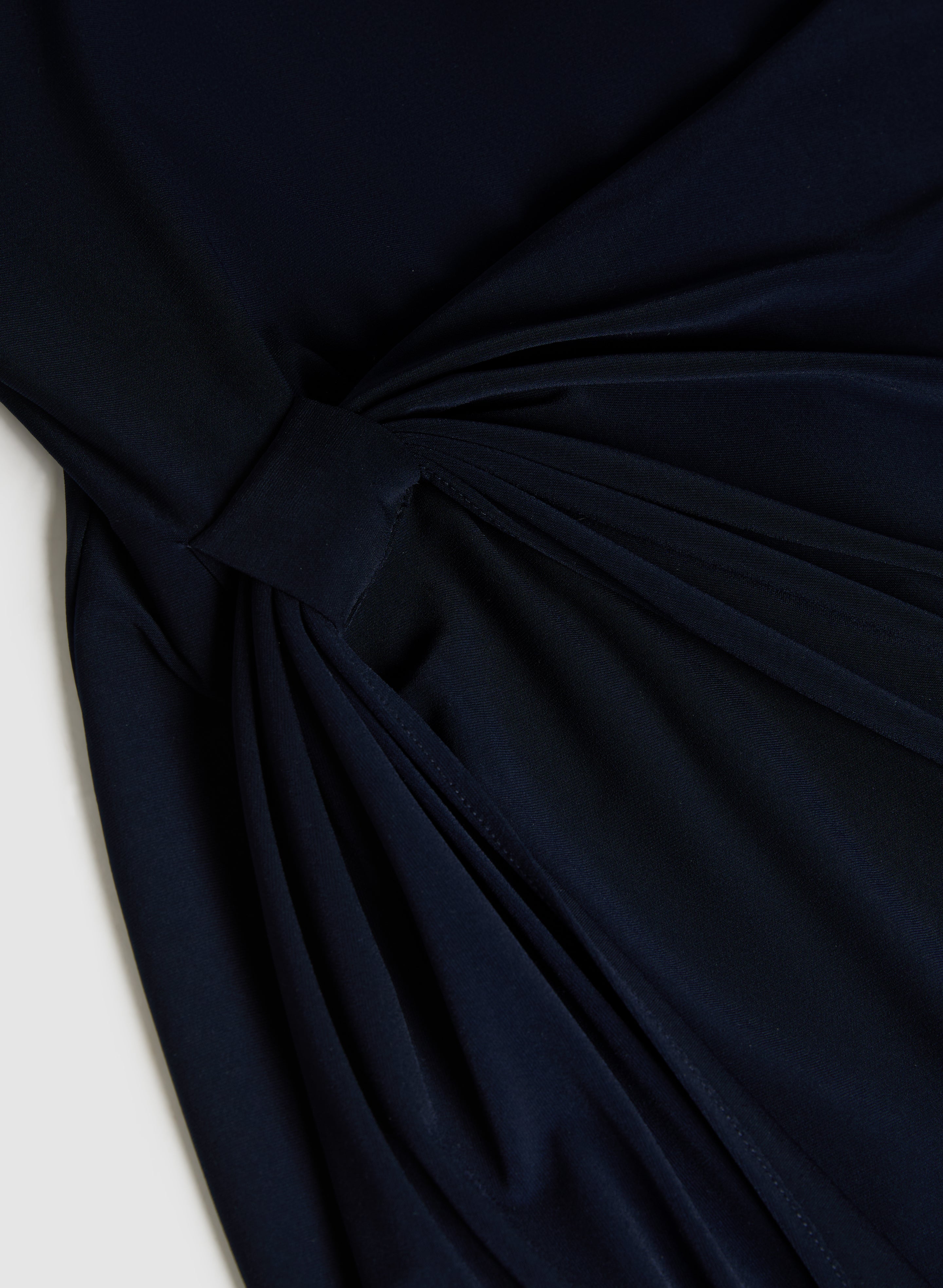 Knotted Drape Front Dress