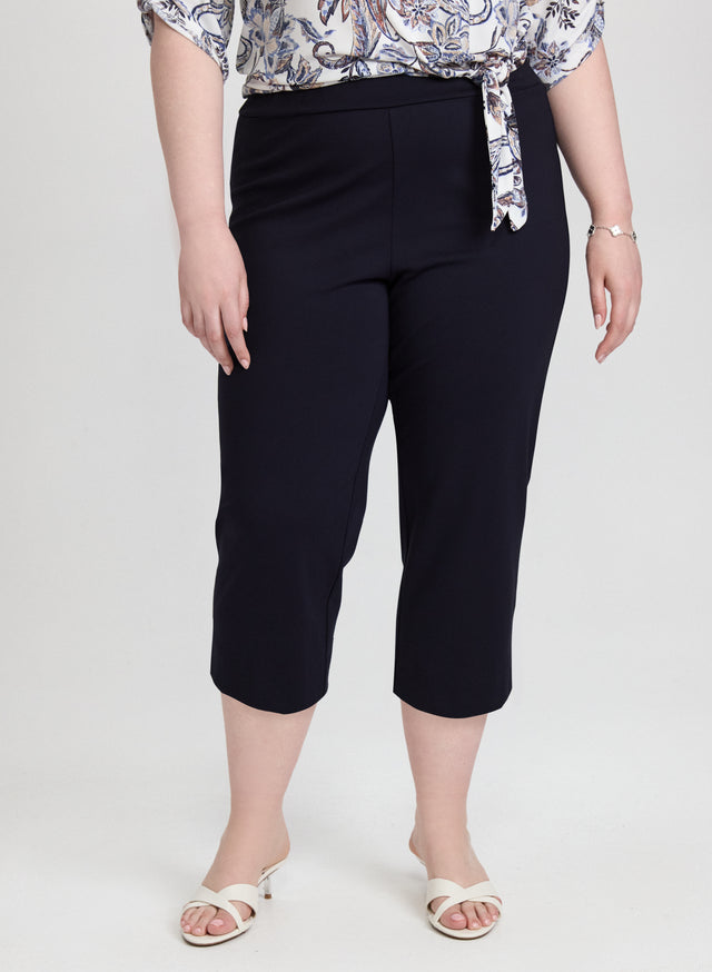 Slit Detail Straight Leg Capris