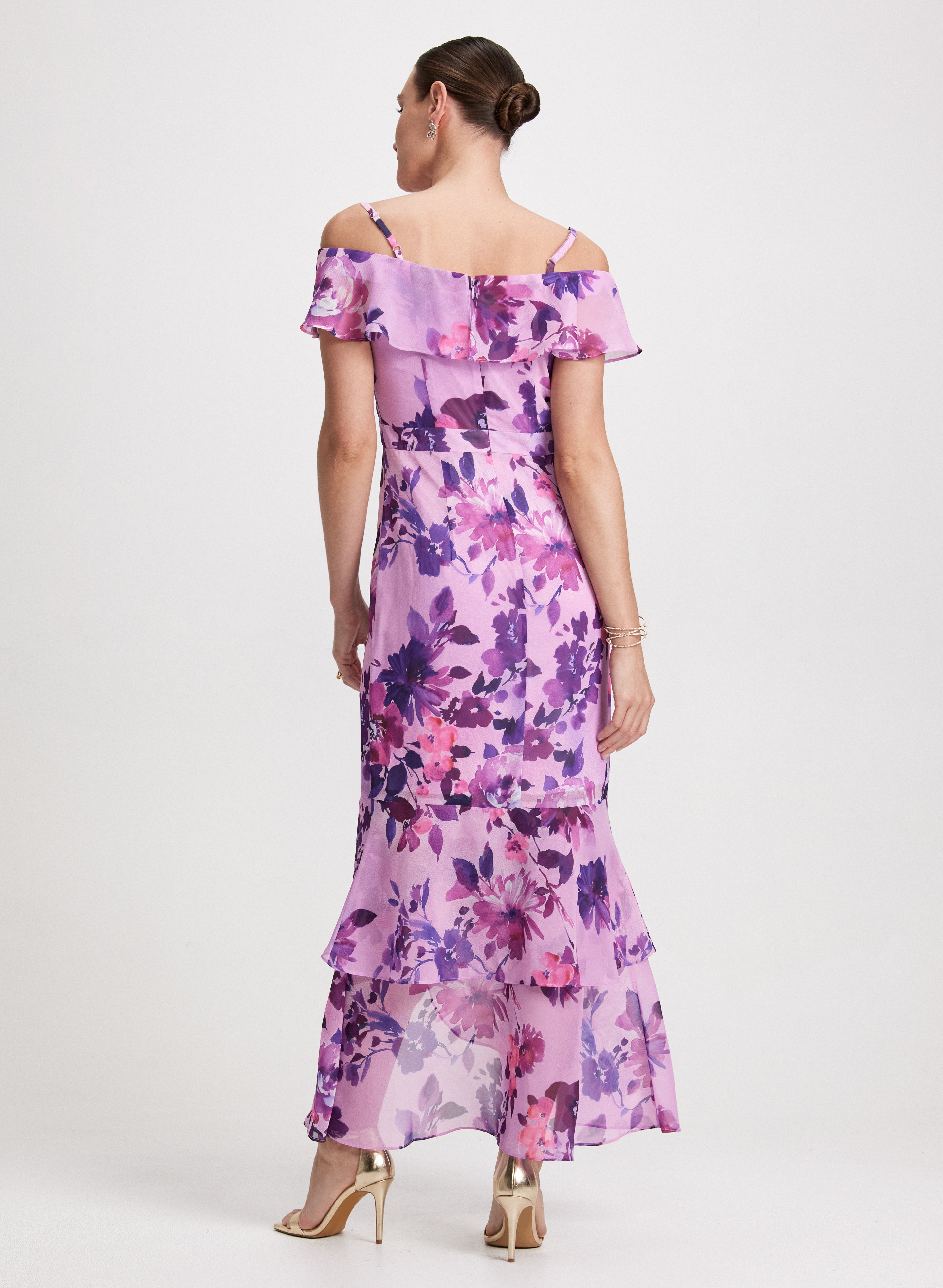 Long Floral Chiffon Dress