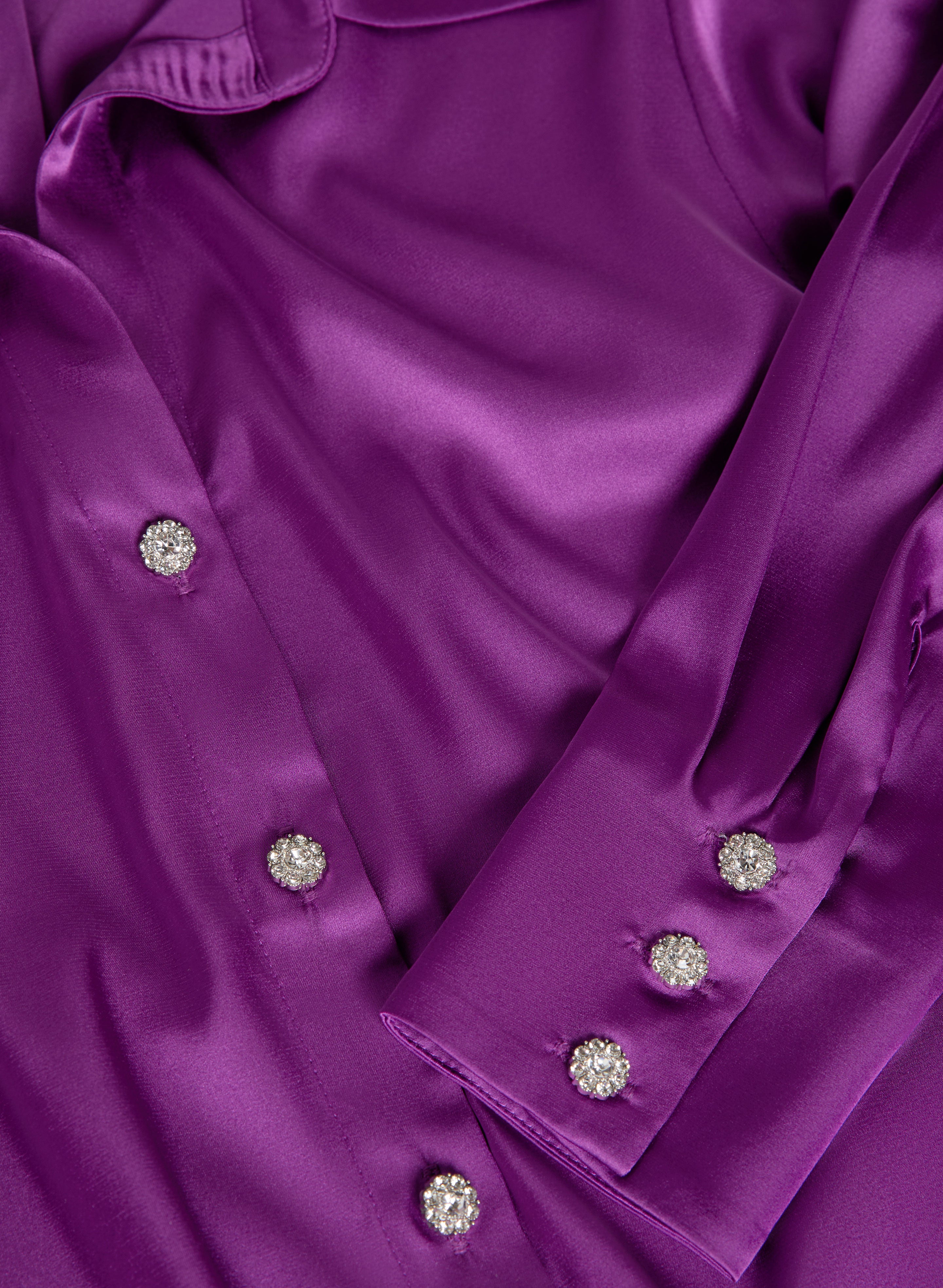 Satin Button-Down Blouse