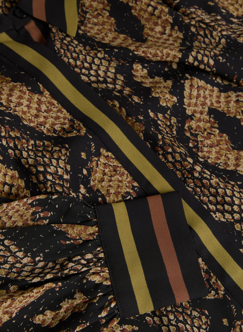 Snake Print Button-Up Blouse