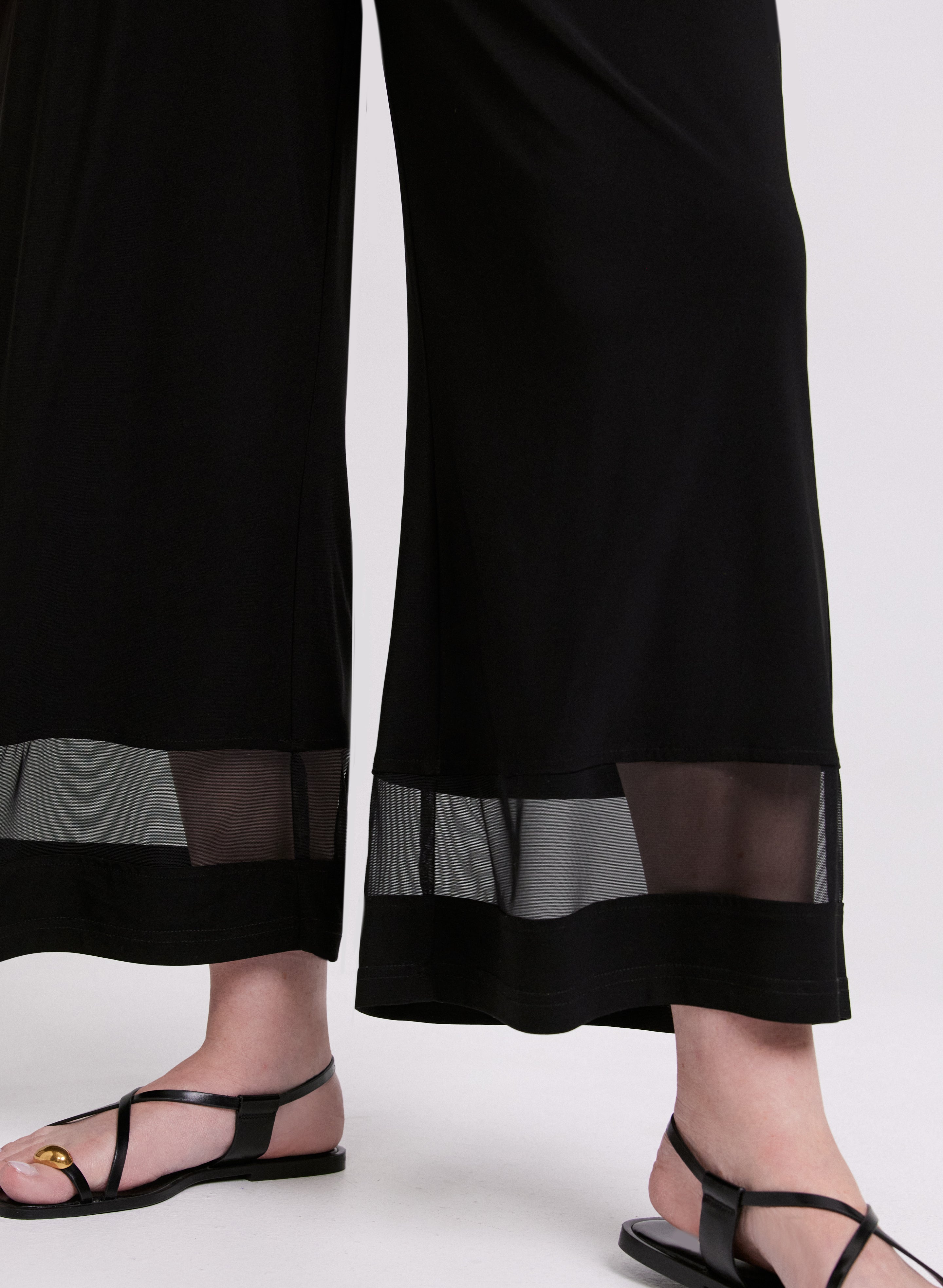Joseph Ribkoff - Mesh Insert Wide-Leg Pants