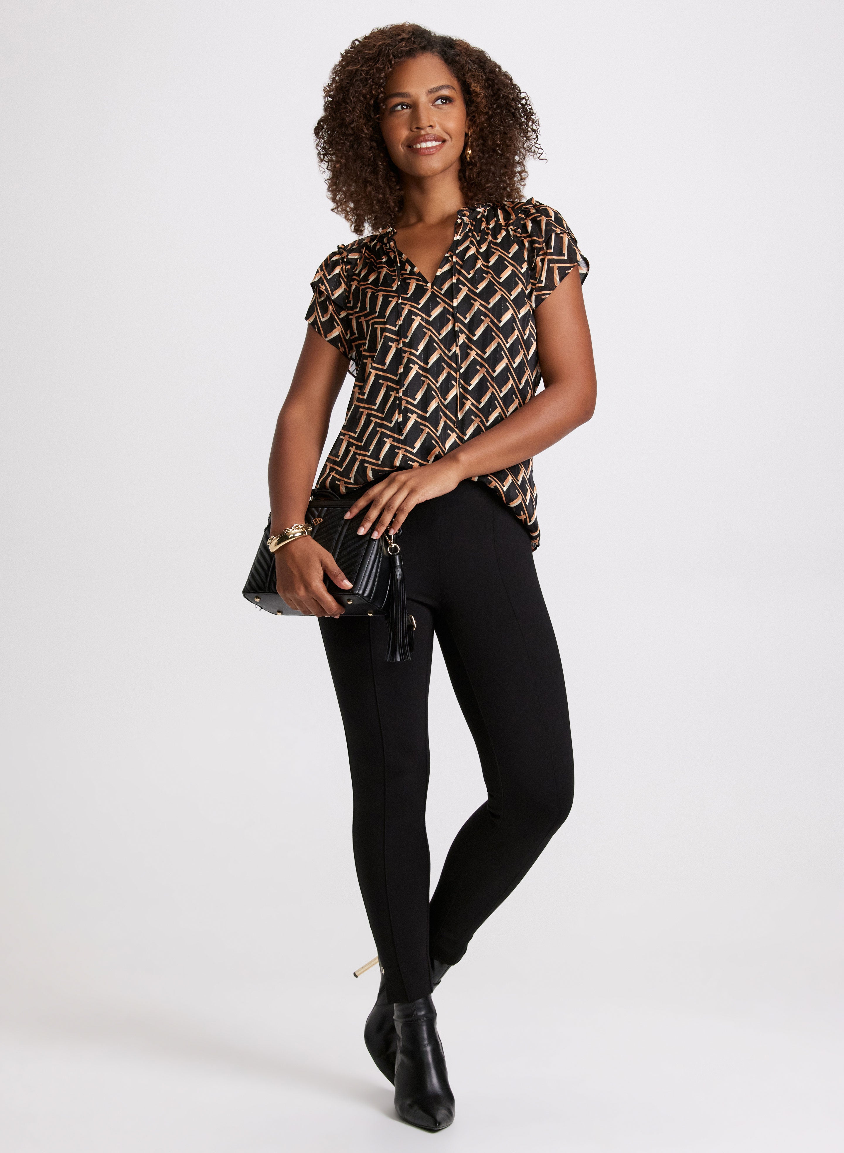 Geometric Print Blouse