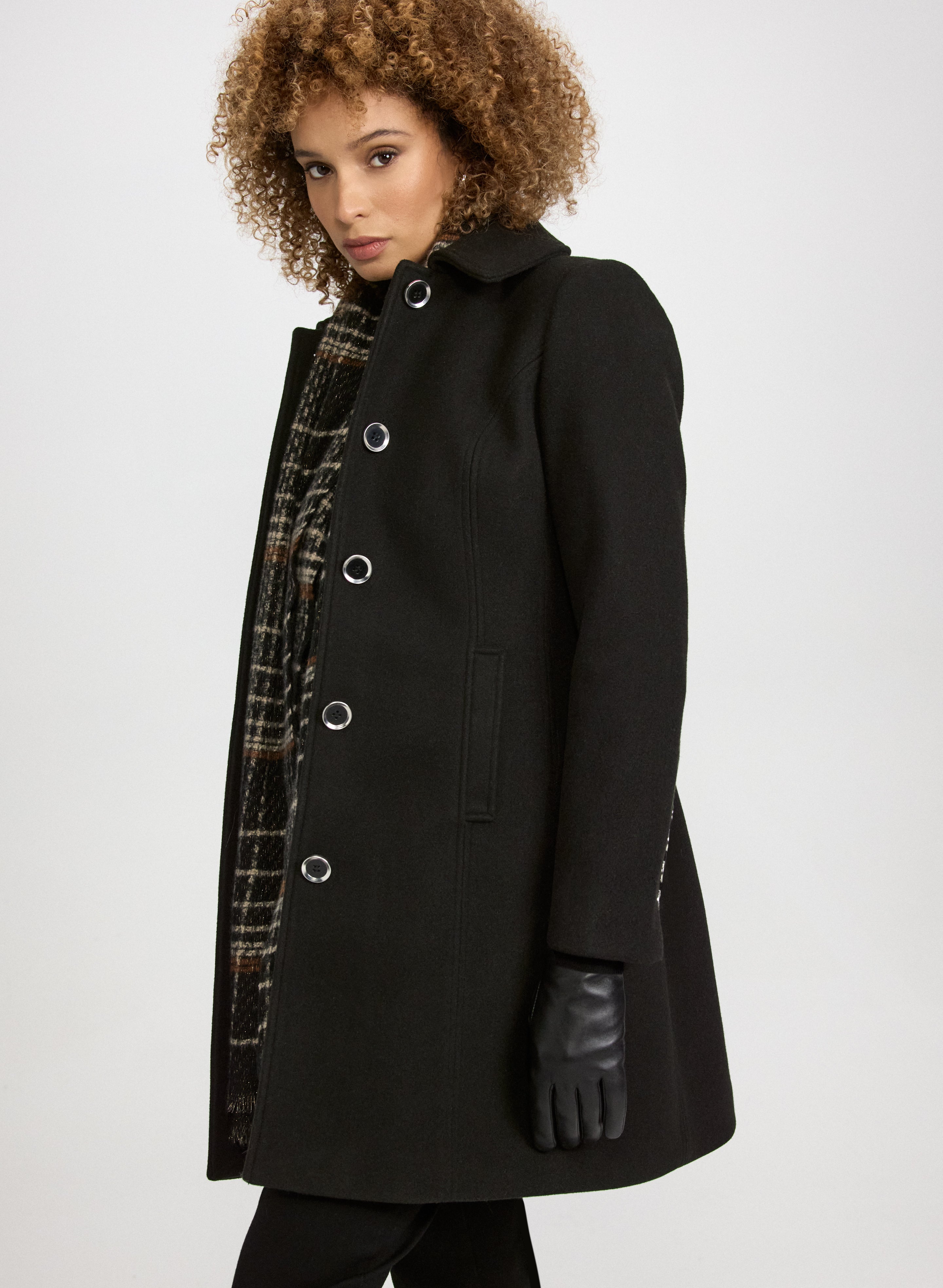 Stretch Wool-Blend Coat