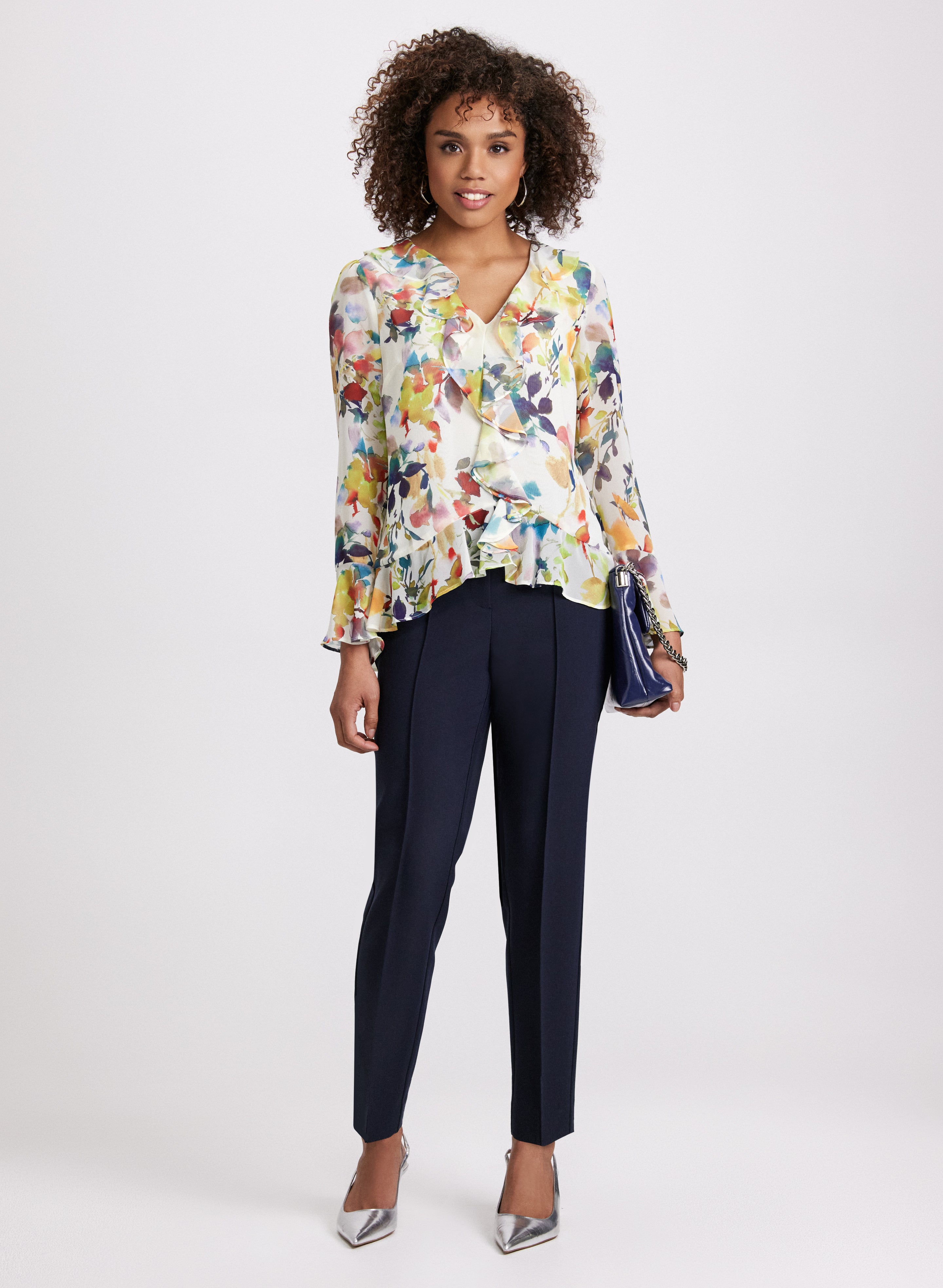 Emma Seamed Slim-Leg Pants