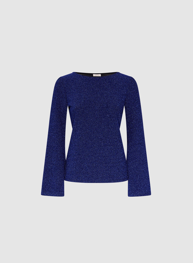 Marled Metallic Knit Top