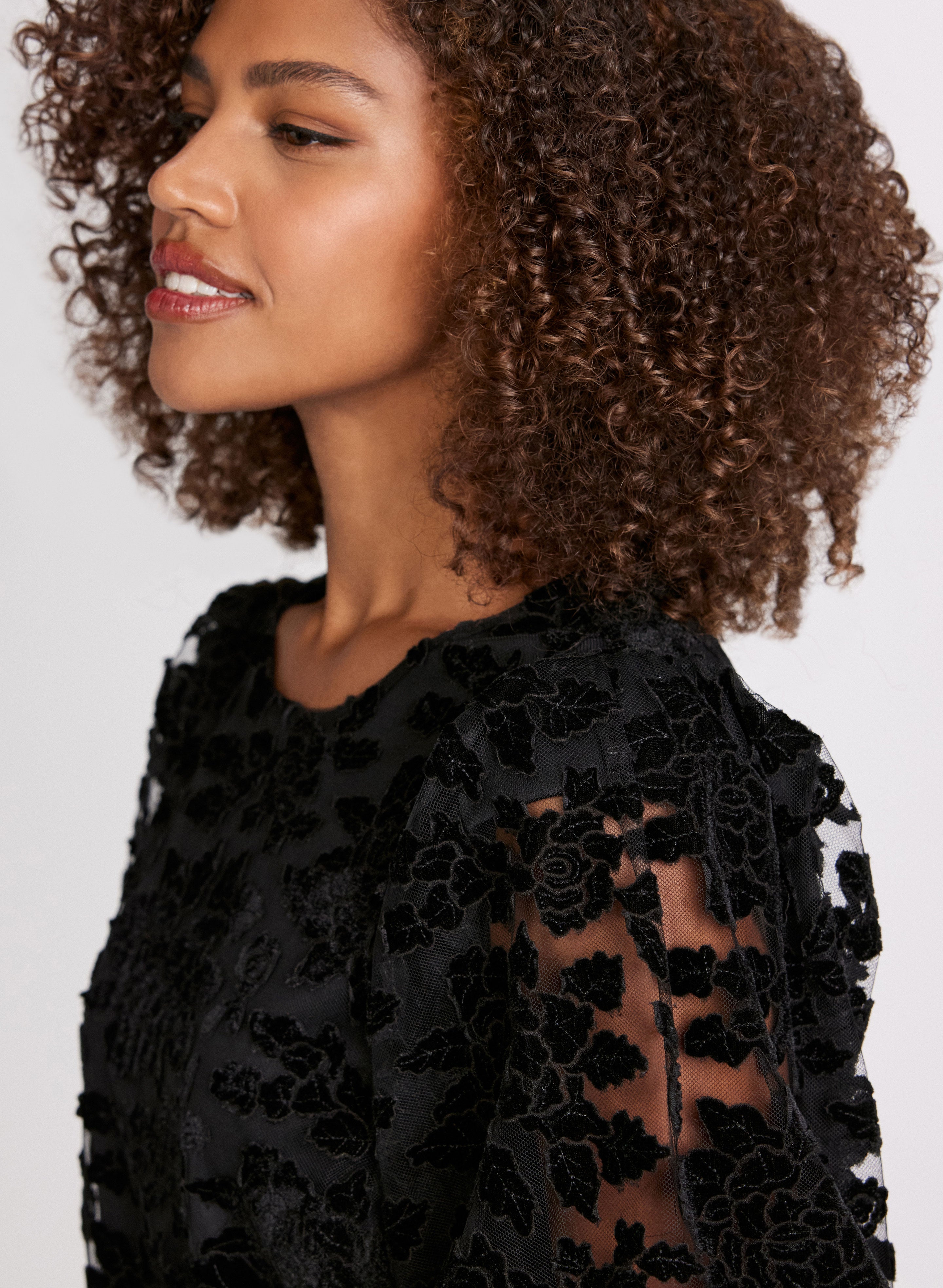 Floral Velvet Burnout Top