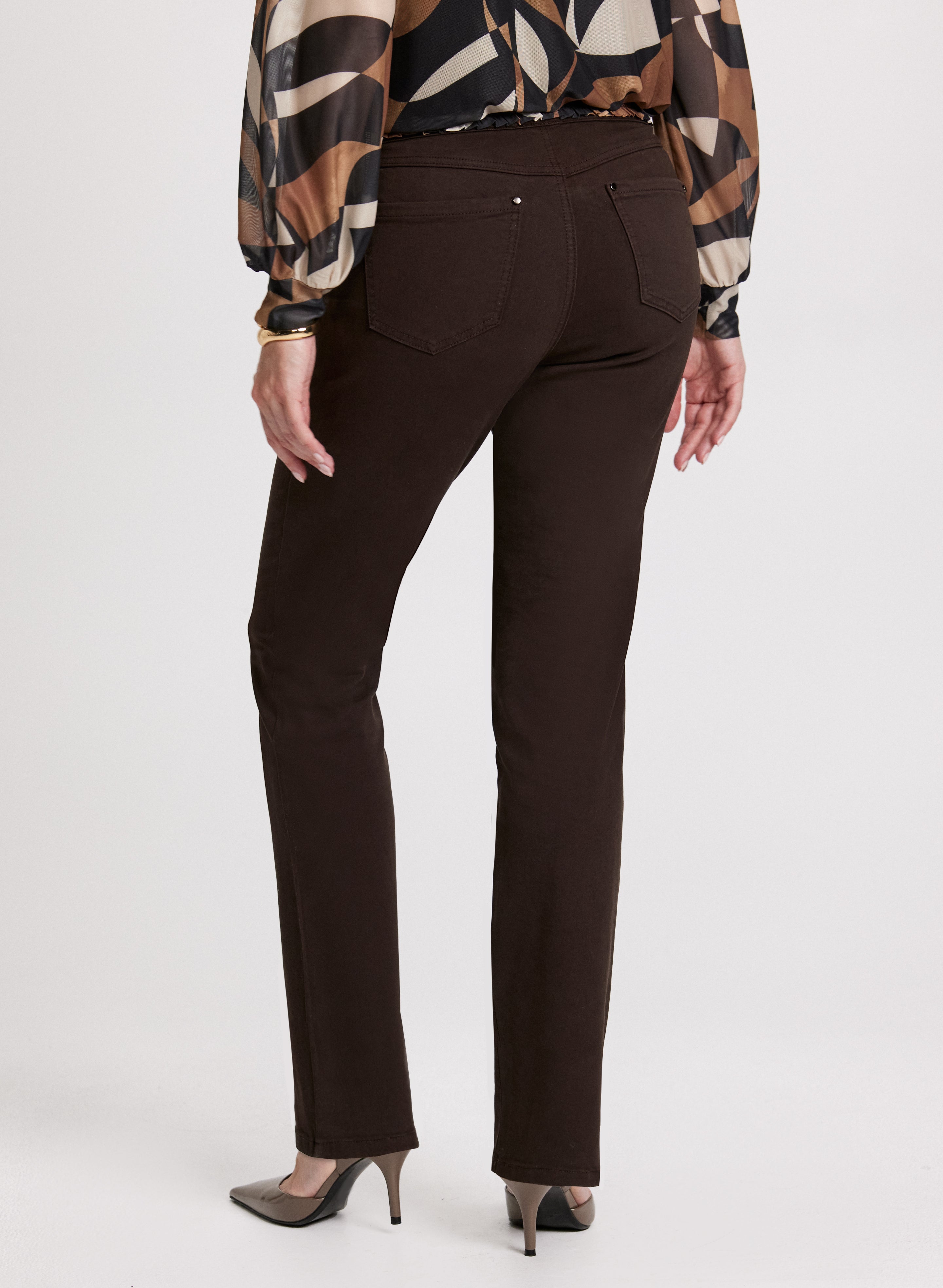 Pull-On Straight Leg Jeans