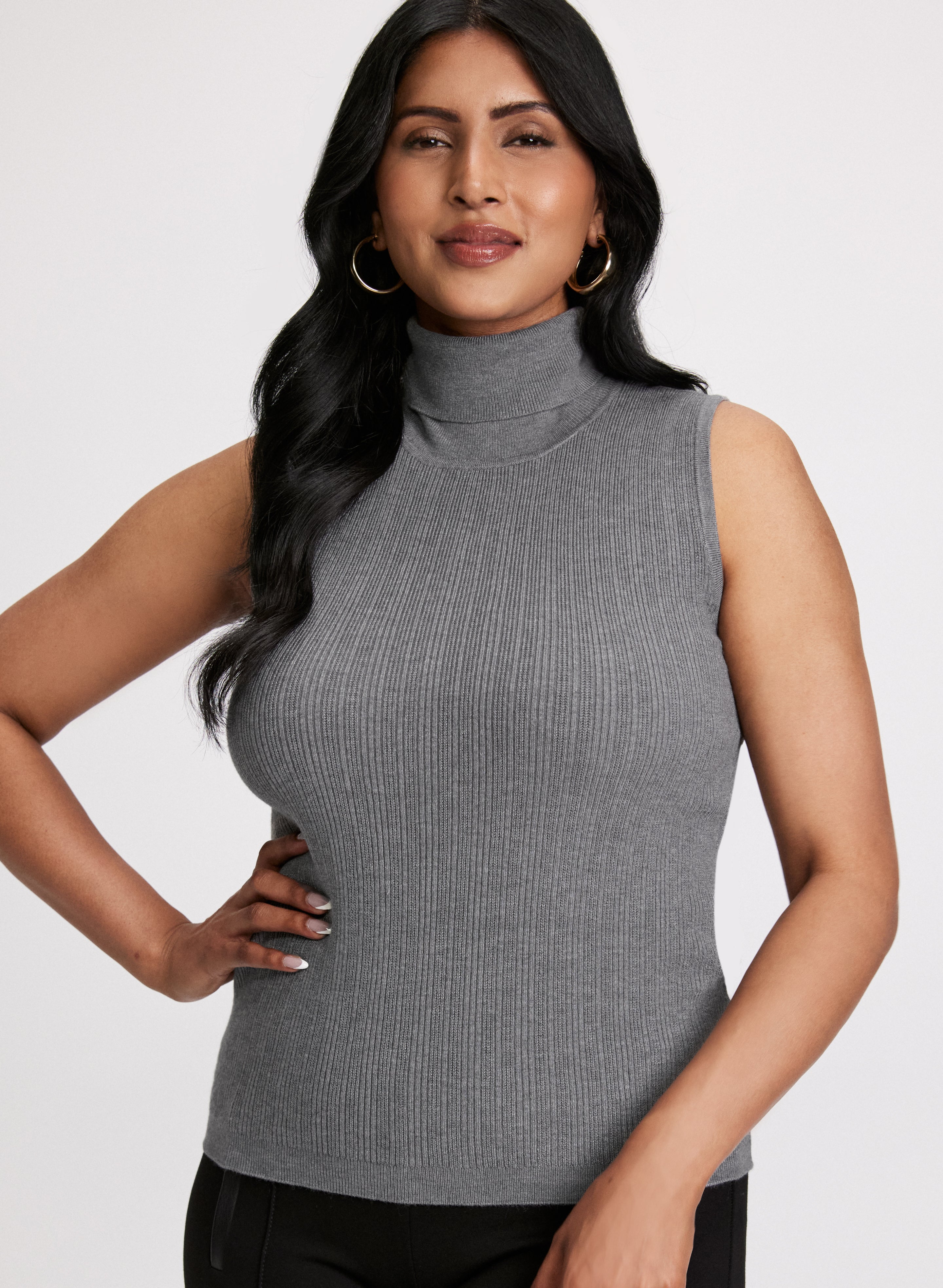 Sleeveless Knit Turtleneck