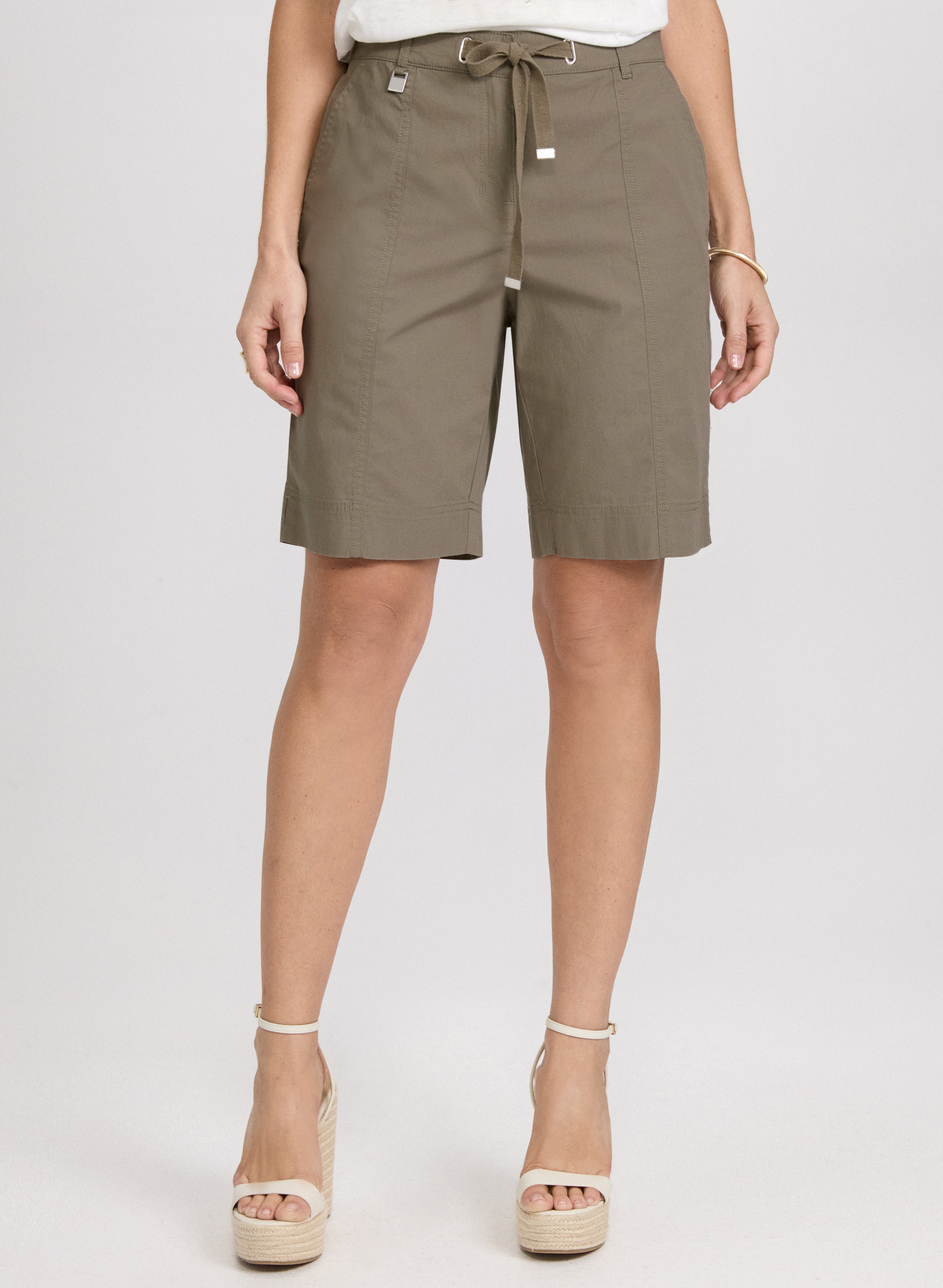 Cotton-Blend Drawstring Shorts