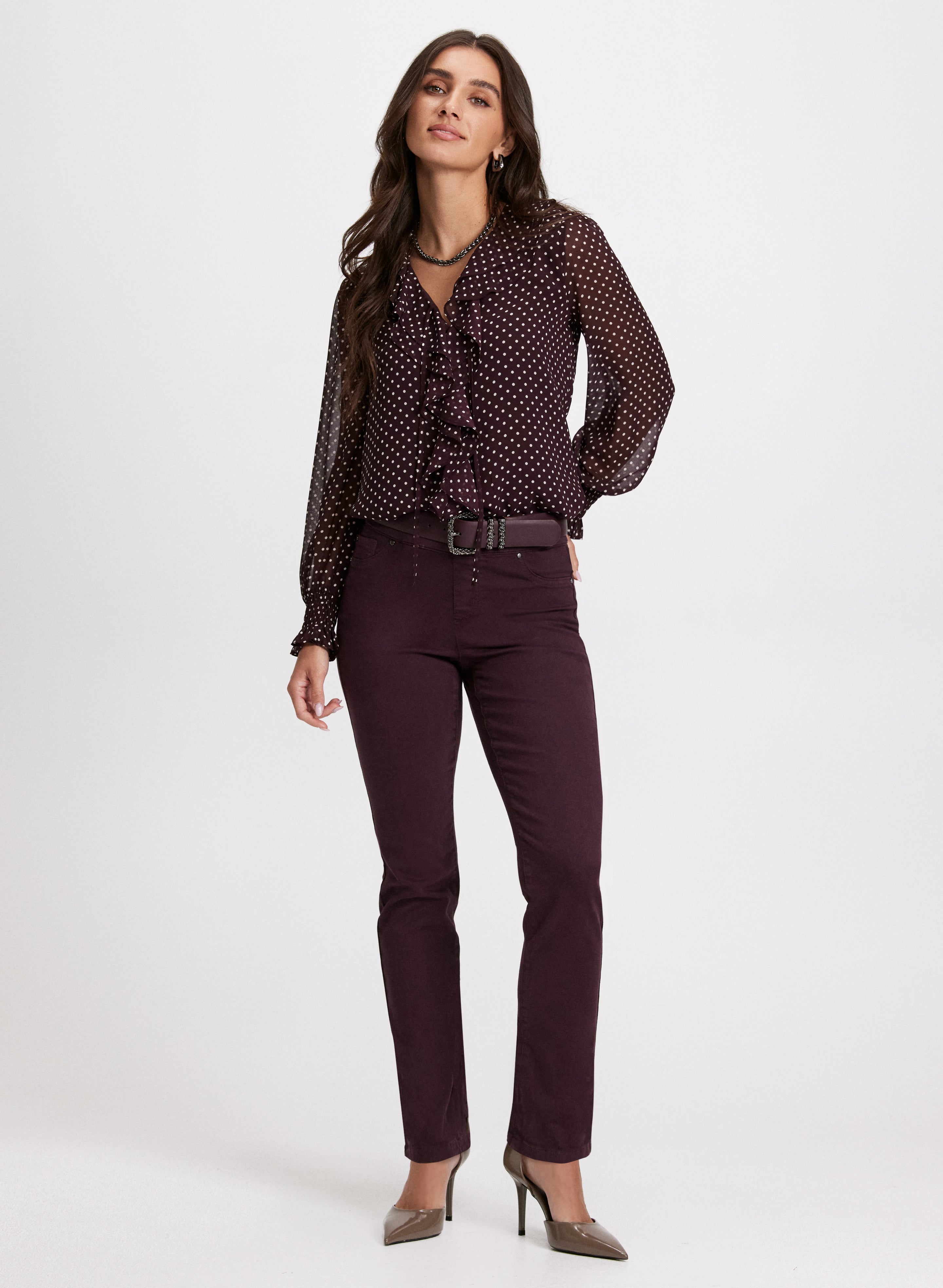 Pull-On Straight Leg Jeans
