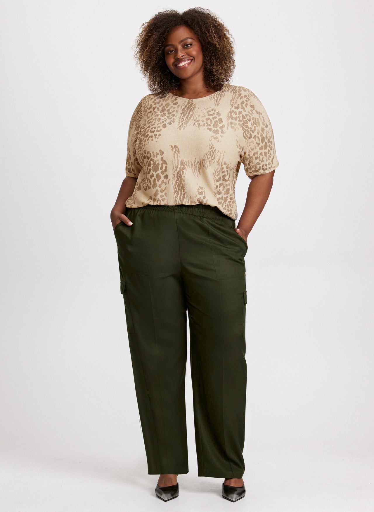 Leopard Print Dolman Sleeve Sweater