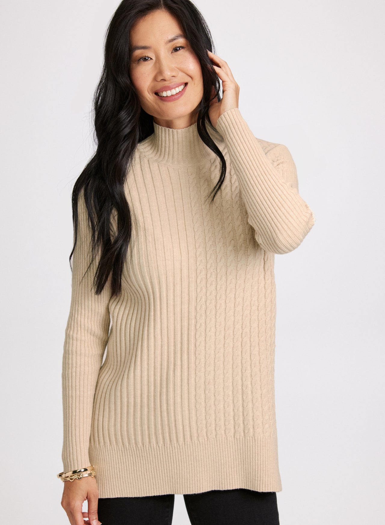 Cable & Rib Knit Sweater