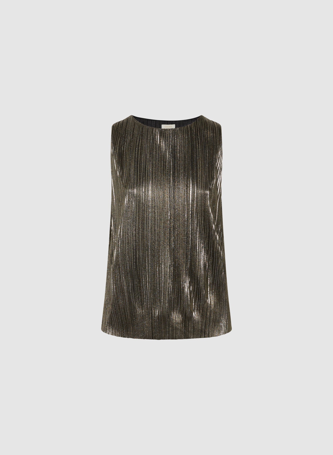 Metallic Plissé Top
