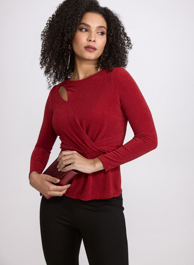 Metallic Cutout Top