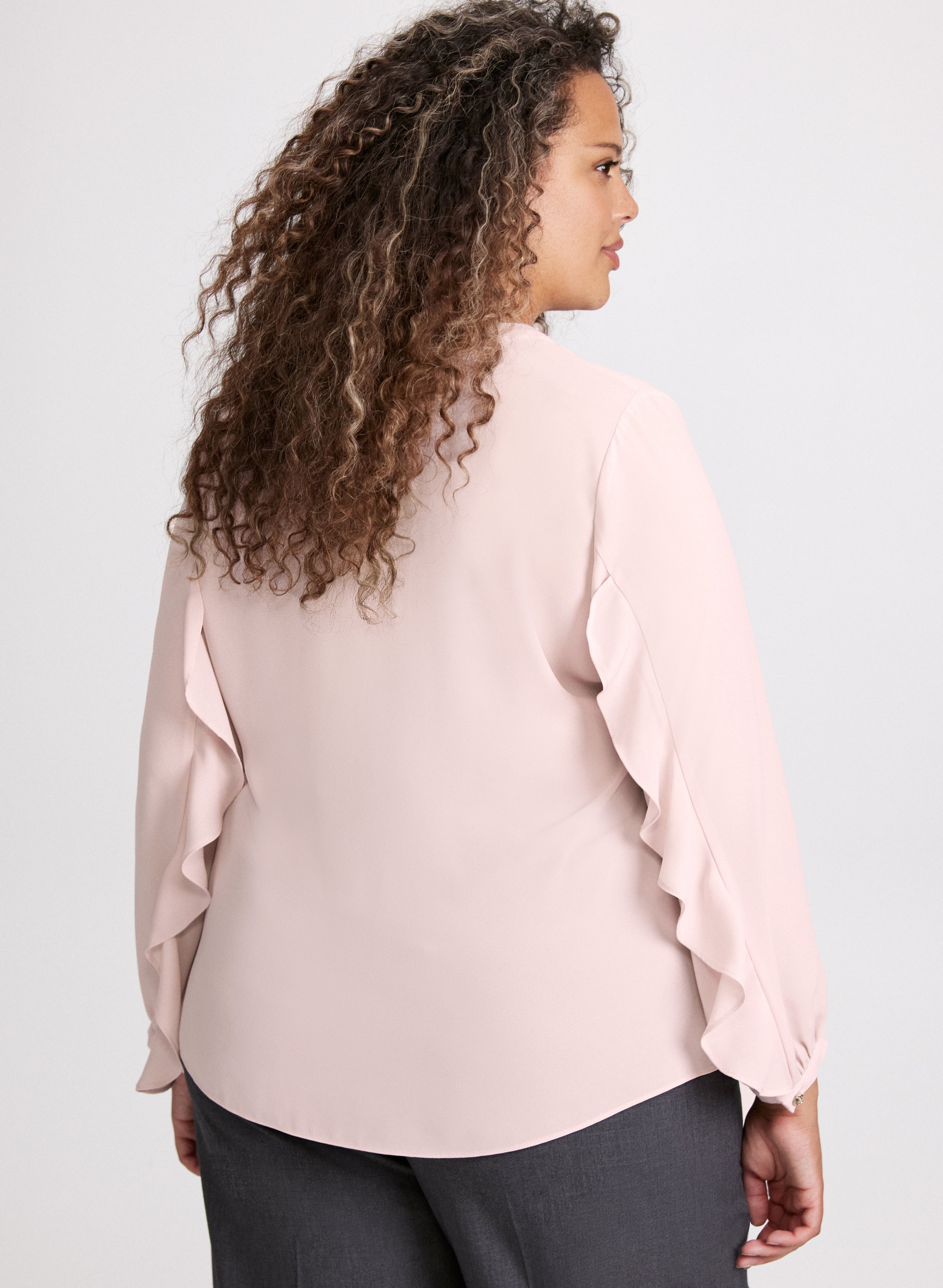 Ruffle Long Sleeve Detail Blouse