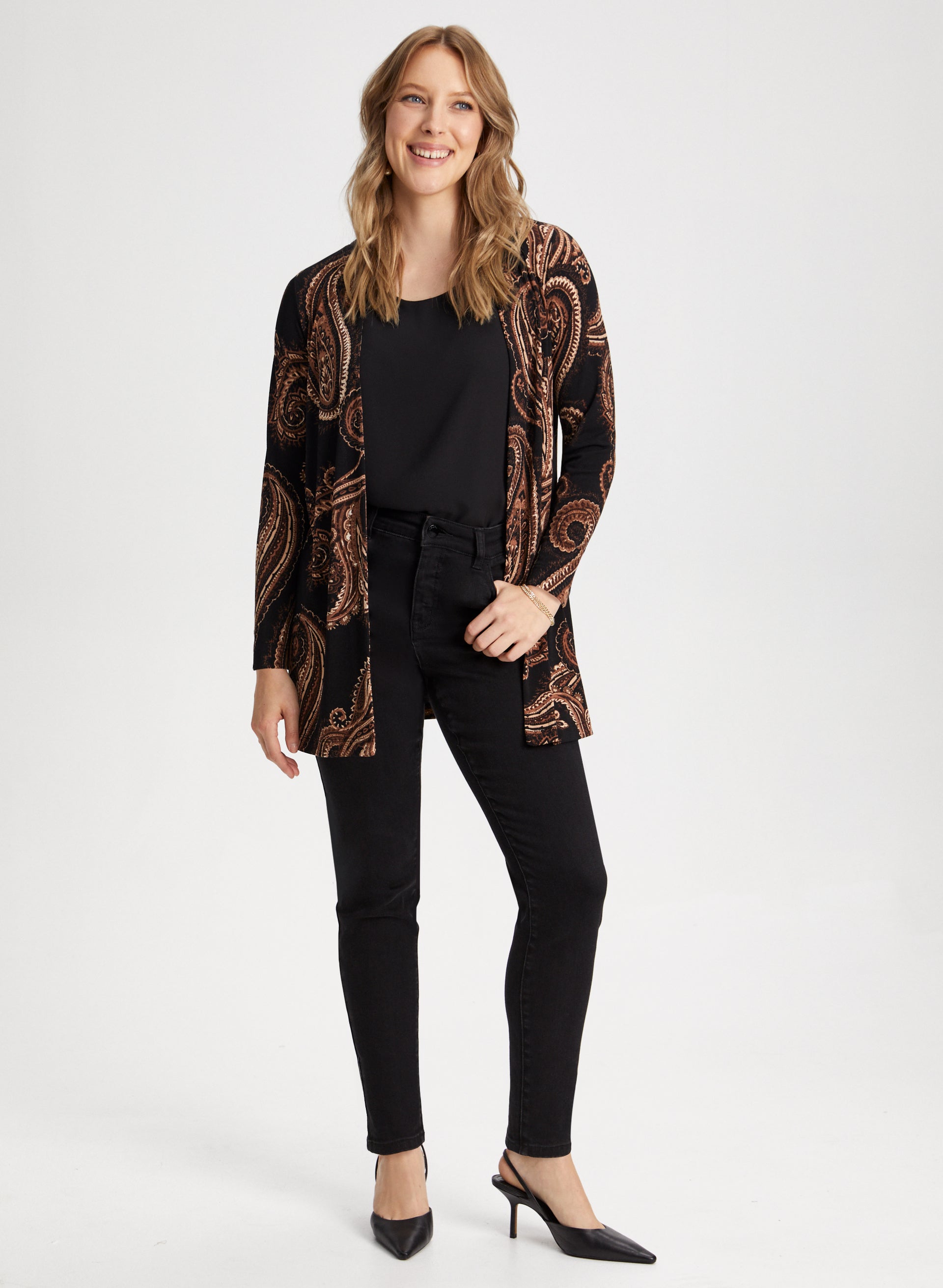 Paisley Print Open Front Top