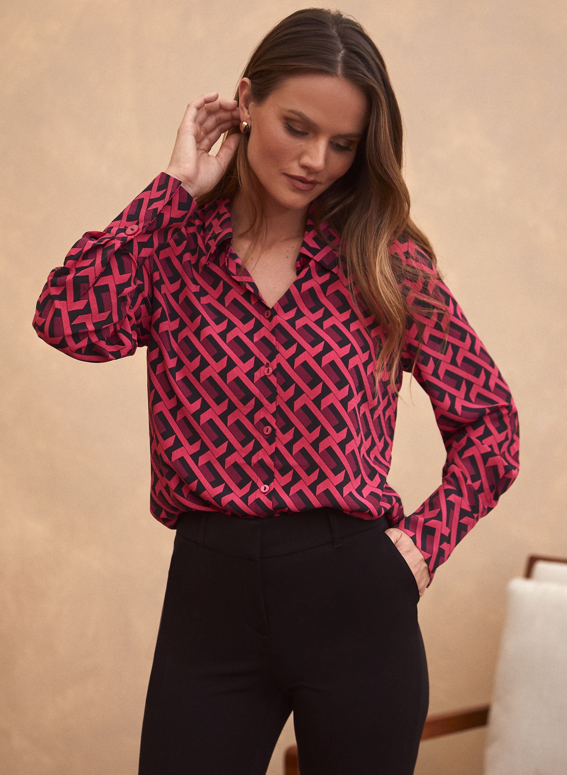 geometric pattern blouse