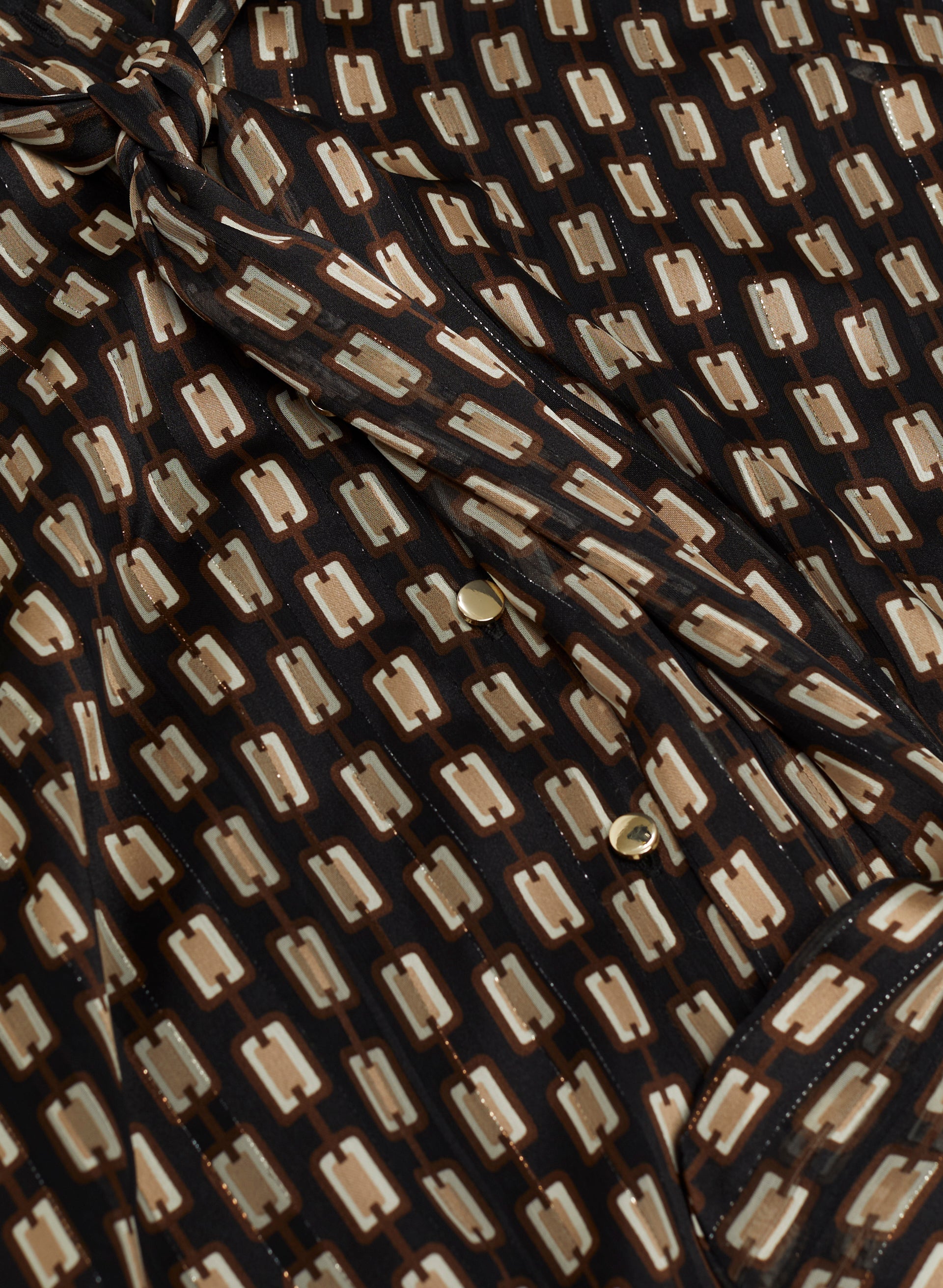 Geometric Print Sleeveless Blouse